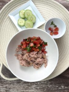 Tuna with Pico de Gallo and Cucumbers • Serious Food Crush